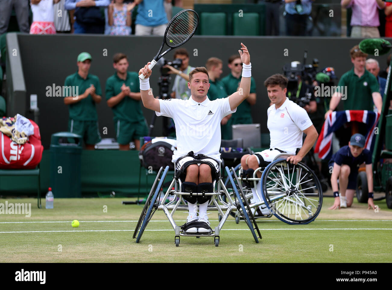 Gordon Reid (right) and Alfie Hewett celebrate winning the Gentlemen's ...