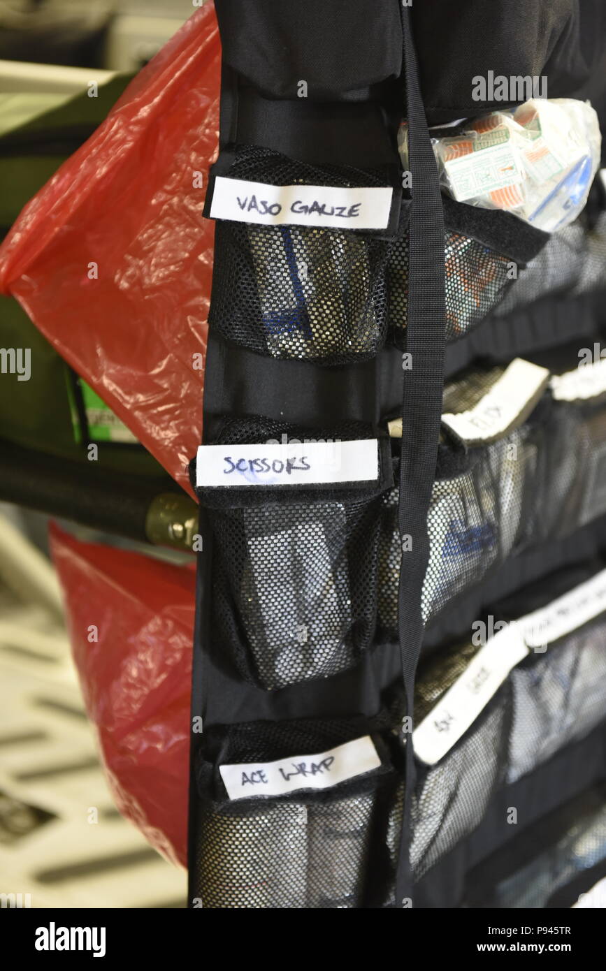 Aeromedical Evacuation equipment is labeled, organized, and made easily ...