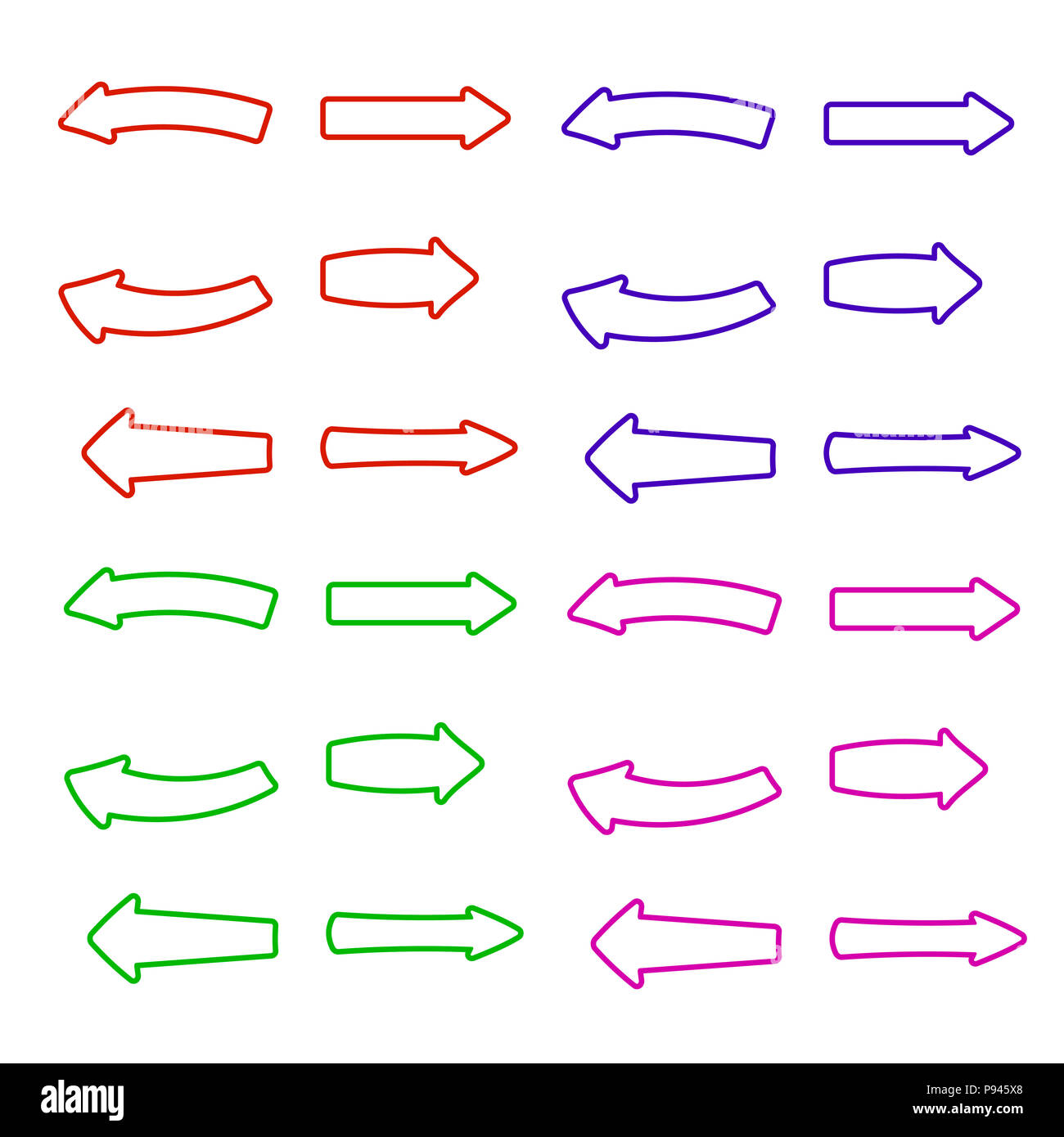 Colorful Arrows Isolated on White Background Stock Photo - Alamy