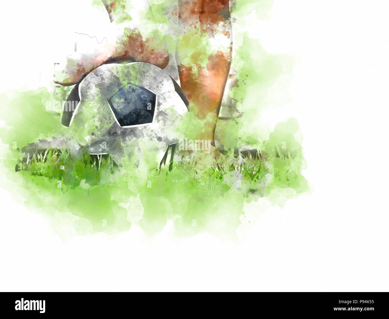 Abstract football on watercolor painting background Stock Photo - Alamy