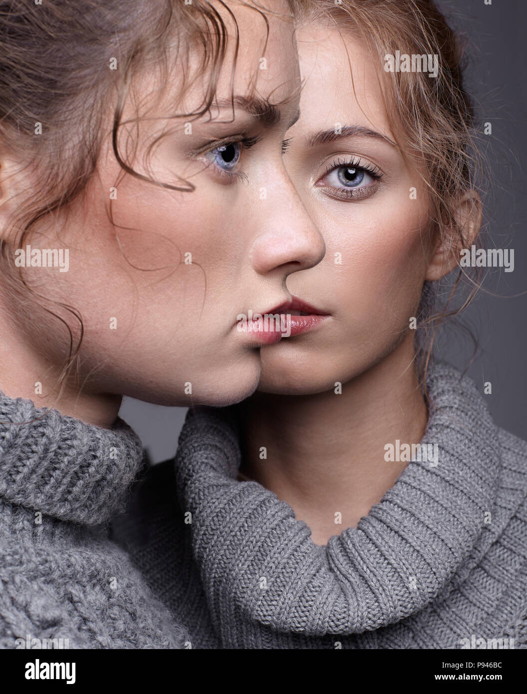 Pretty girls face side view hi-res stock photography and images - Alamy
