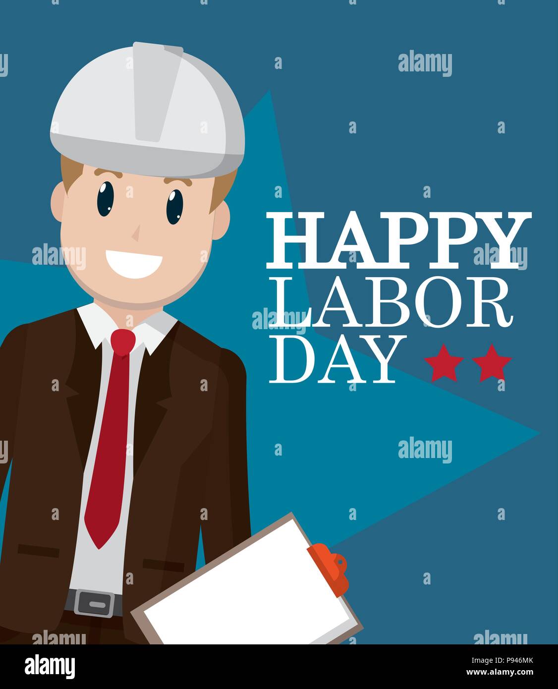 Happy labor day card with engineer vector illustration graphic design ...