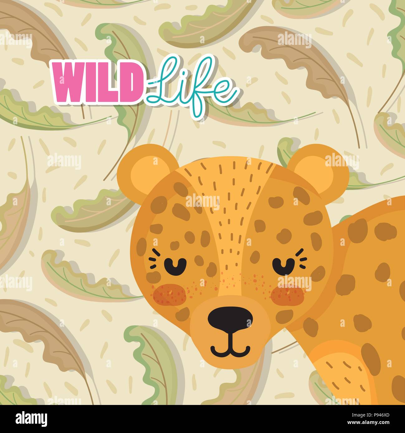 Leopard wildlife animal cute cartoon vector illustration graphic design ...