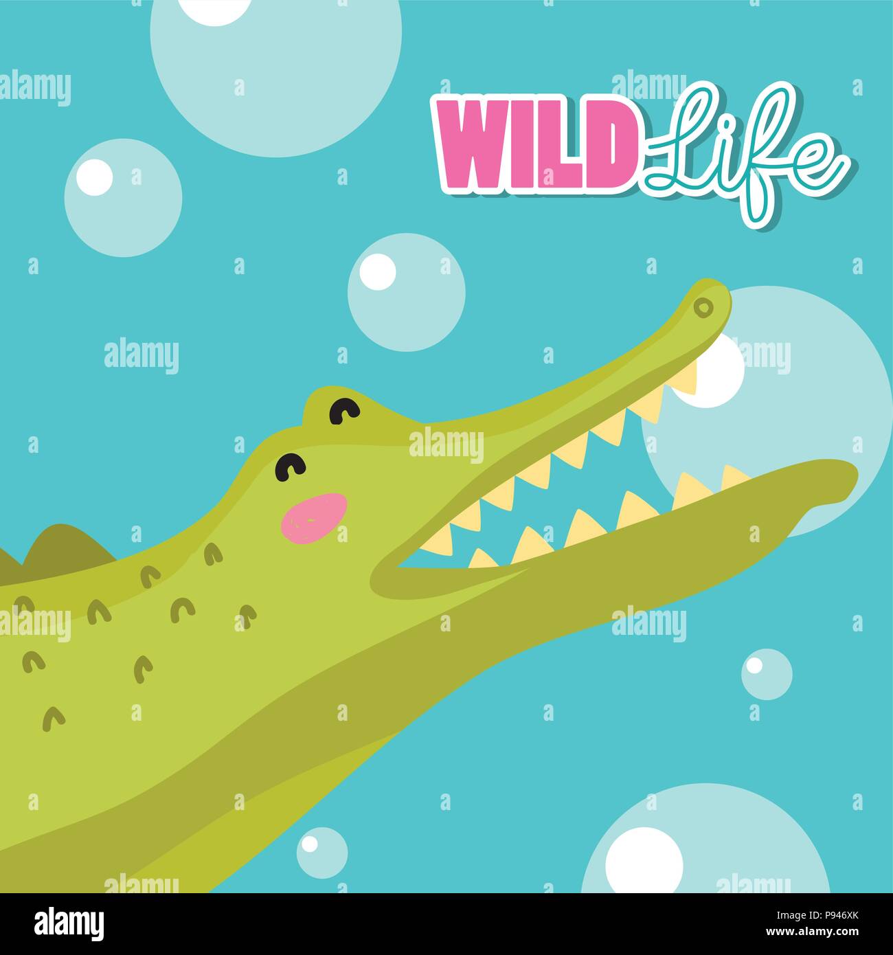 Cocodrile wildlife animal cute cartoon vector illustration graphic ...