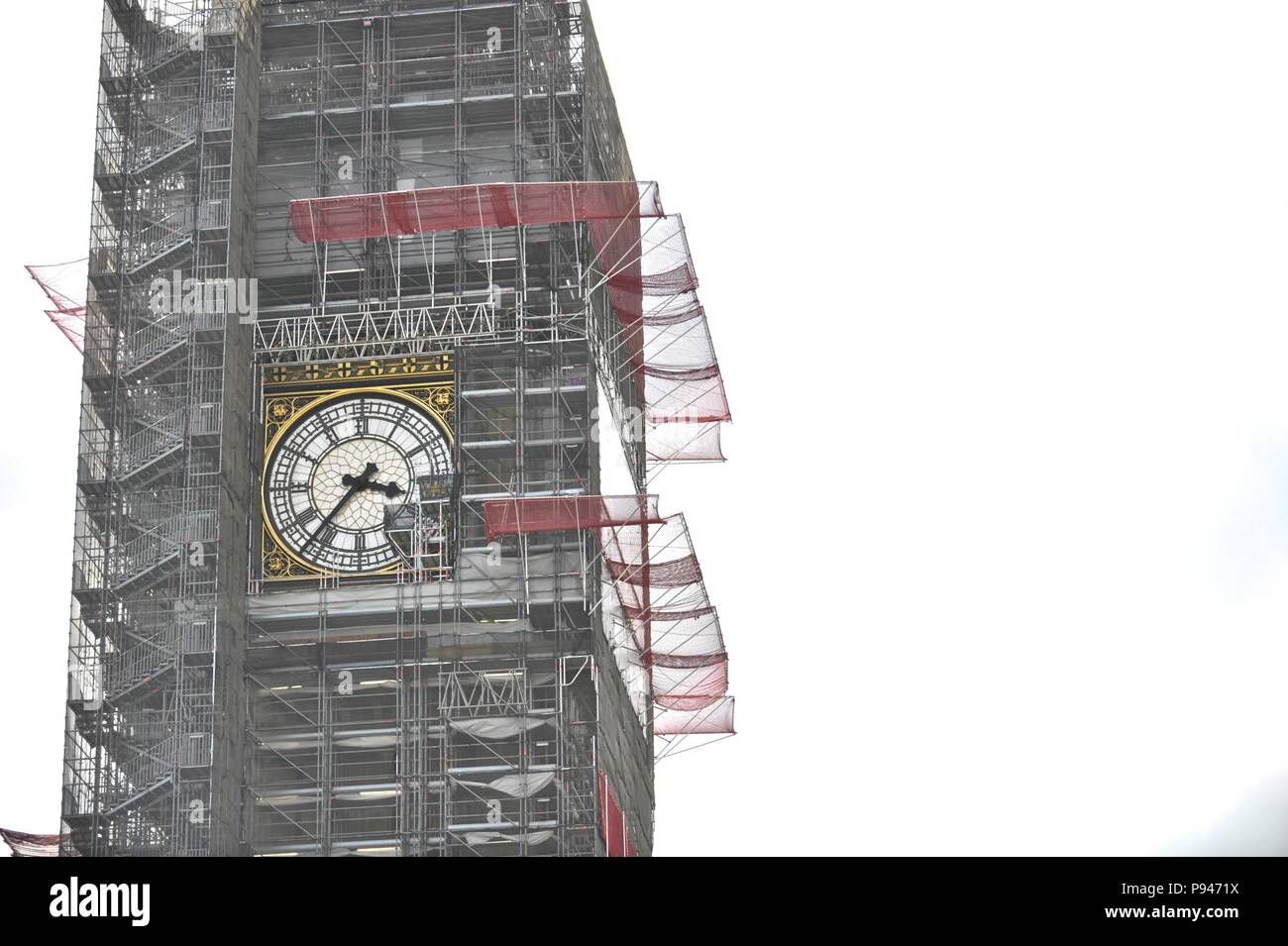 Elizabeth Tower covered in scaffolding for renovation Stock Photo - Alamy
