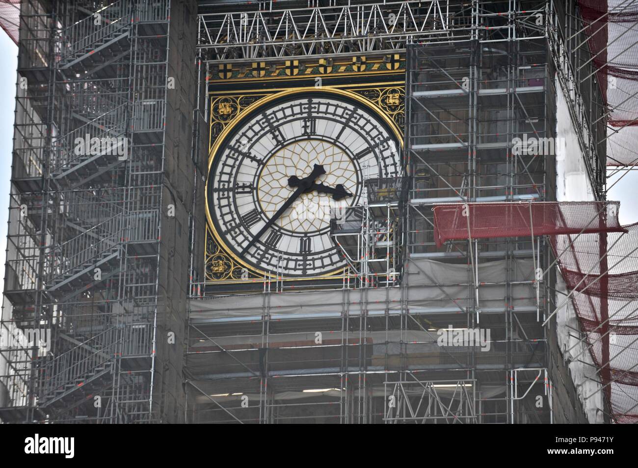 Elizabeth Tower covered in scaffolding for renovation Stock Photo - Alamy