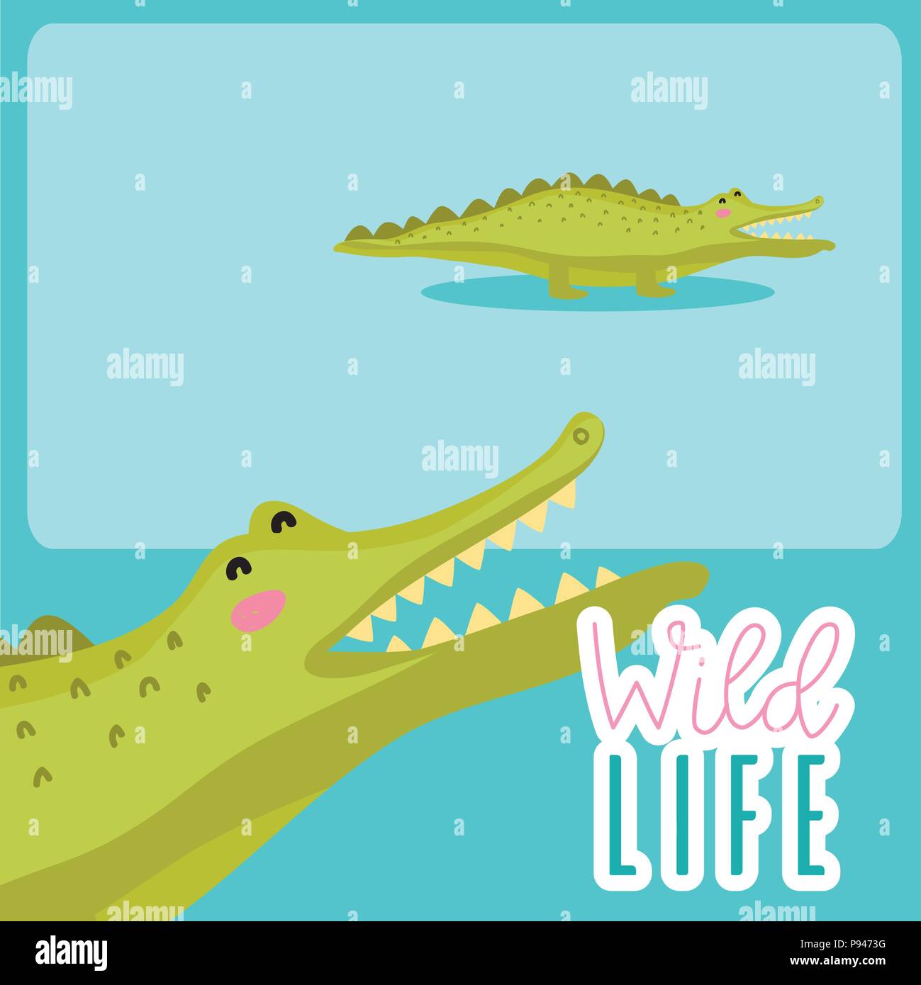 Cocodrile wildlife animal cute cartoon vector illustration graphic ...