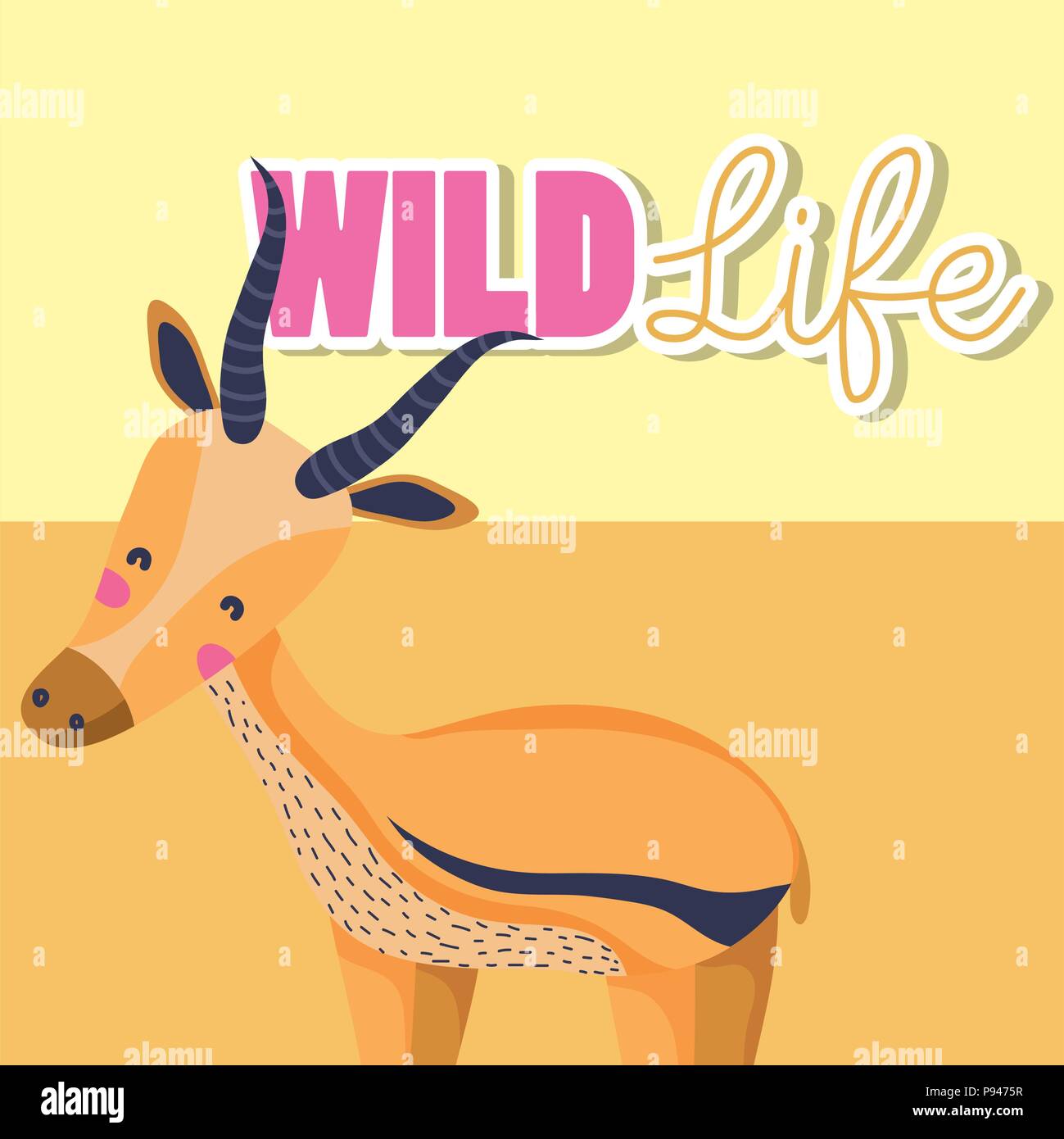 Deer wildlife animal cute cartoon vector illustration graphic design Stock Vector Image & Art ...