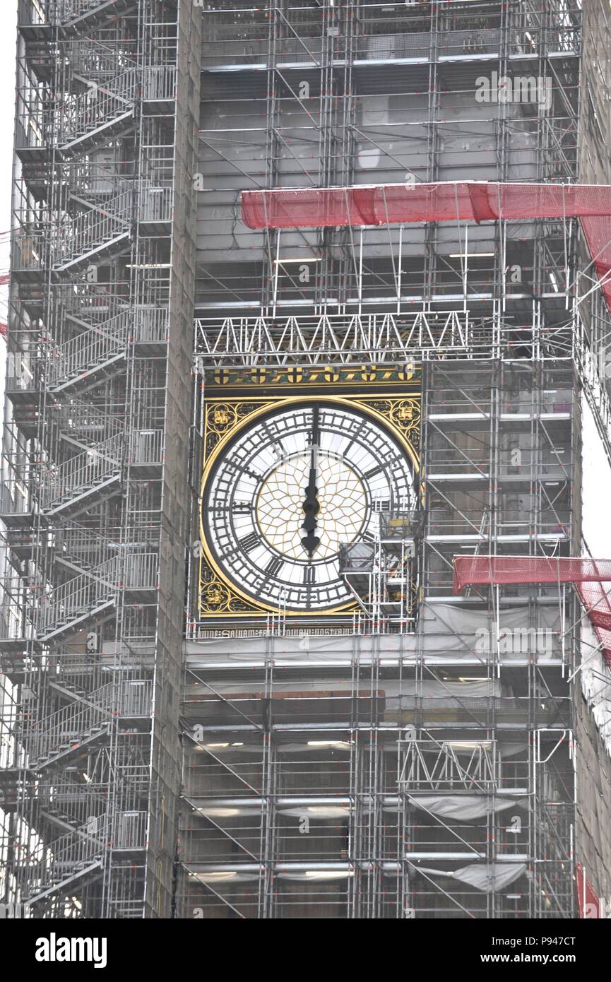 Elizabeth Tower covered in scaffolding for renovation Stock Photo - Alamy