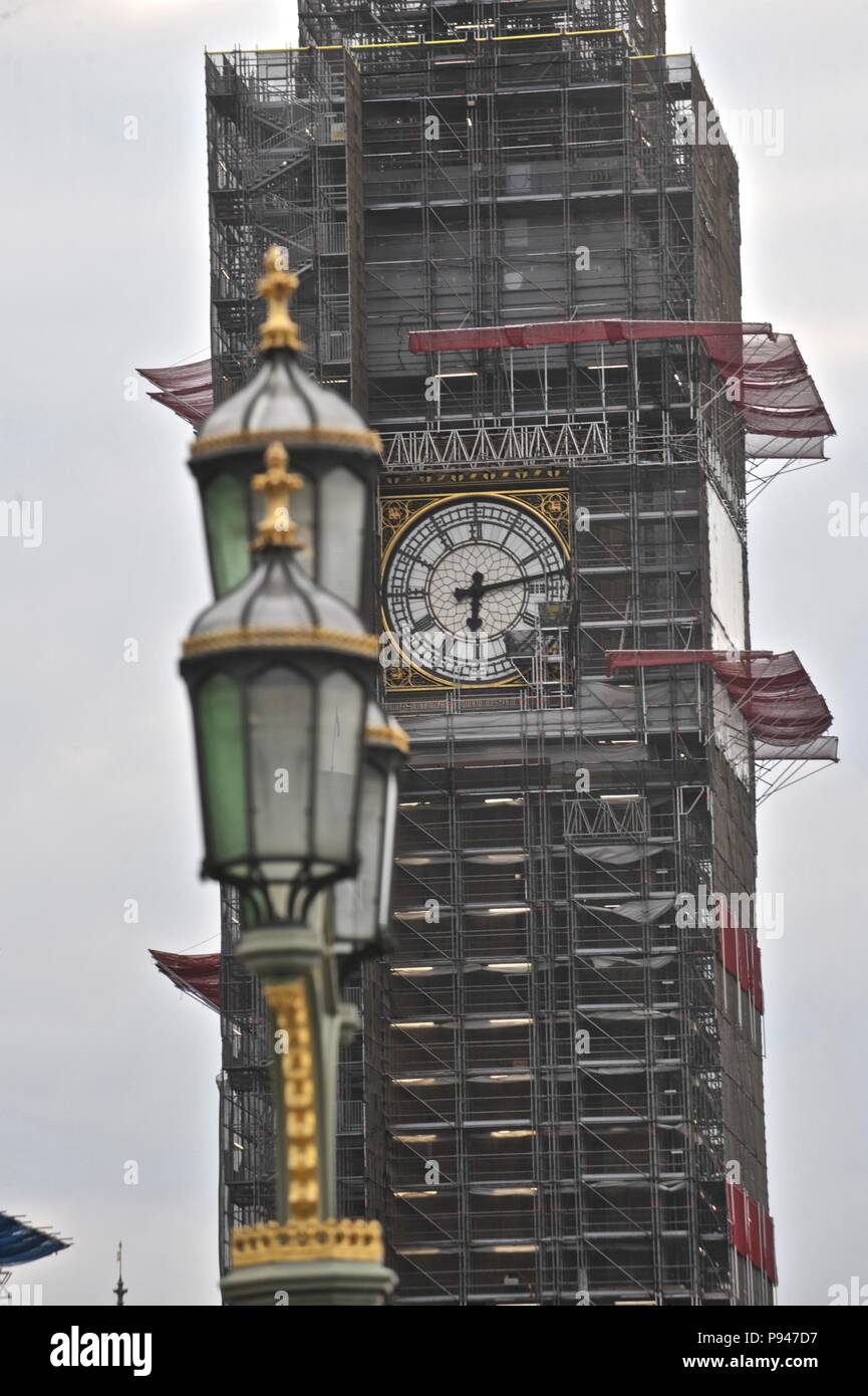 Elizabeth Tower covered in scaffolding for renovation Stock Photo - Alamy