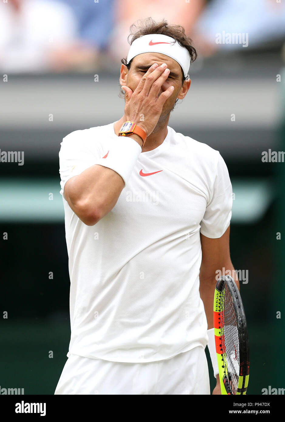 Rafael Nadal on day twelve of the Wimbledon Championships at the All ...