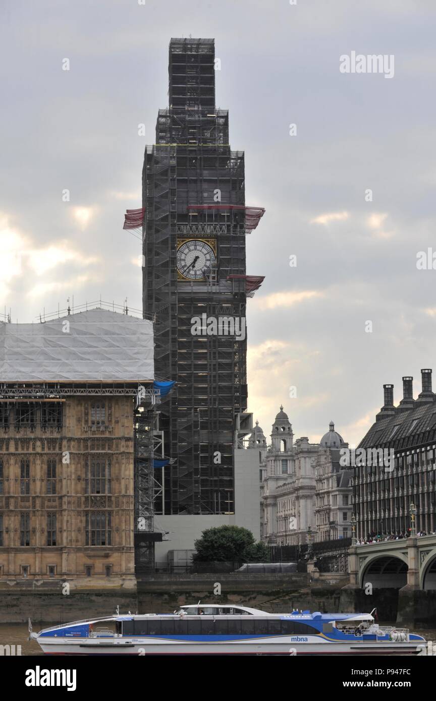 Elizabeth Tower covered in scaffolding for renovation Stock Photo - Alamy