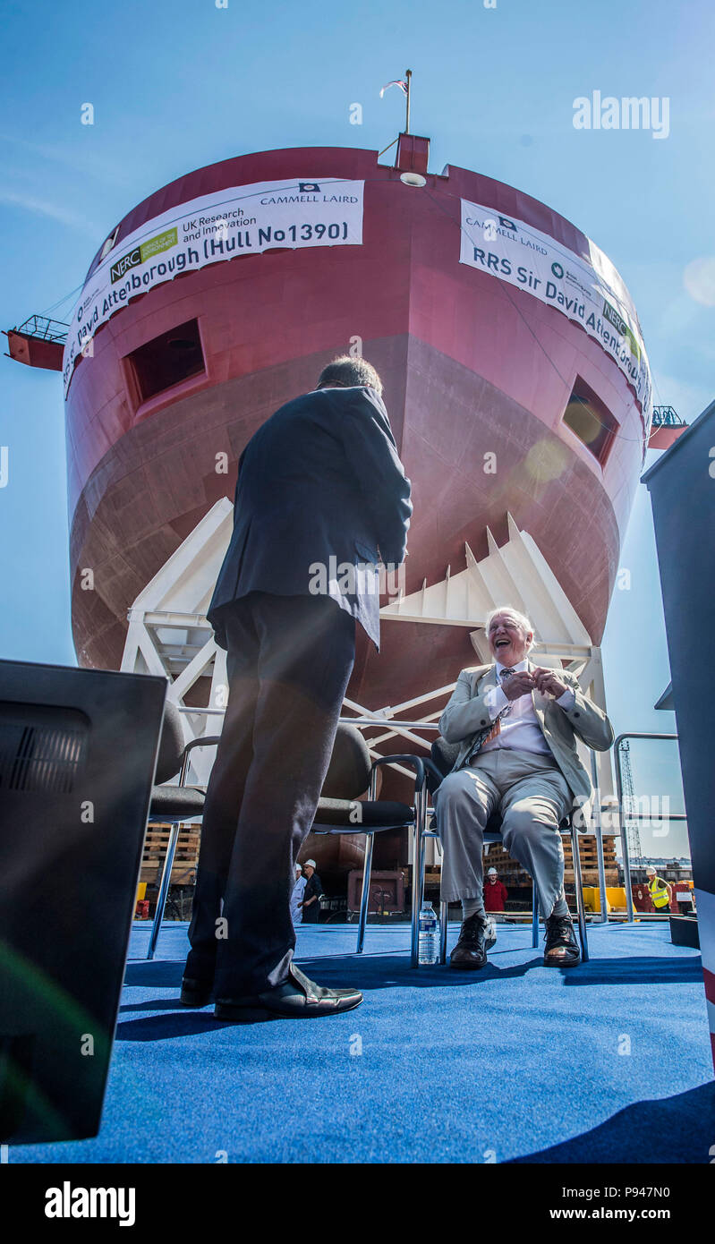 Sir David Attenborough at the launch of the RRS Sir David Attenborough ...