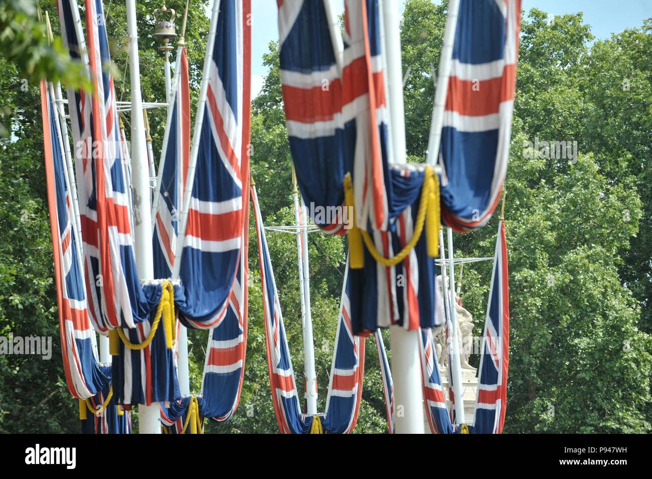 British Flags on The Mall, London Stock Photo - Alamy