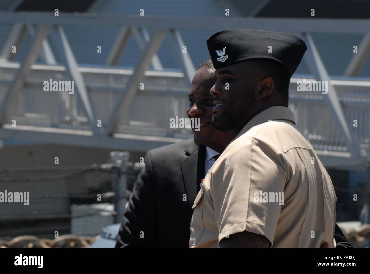 AO2(AW) Brandon Howard stands next to his uncle, retired U.S Army Major ...