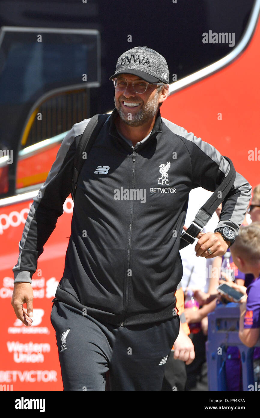 Liverpool manager Jurgen Klopp arrives for the pre-season match at the ...