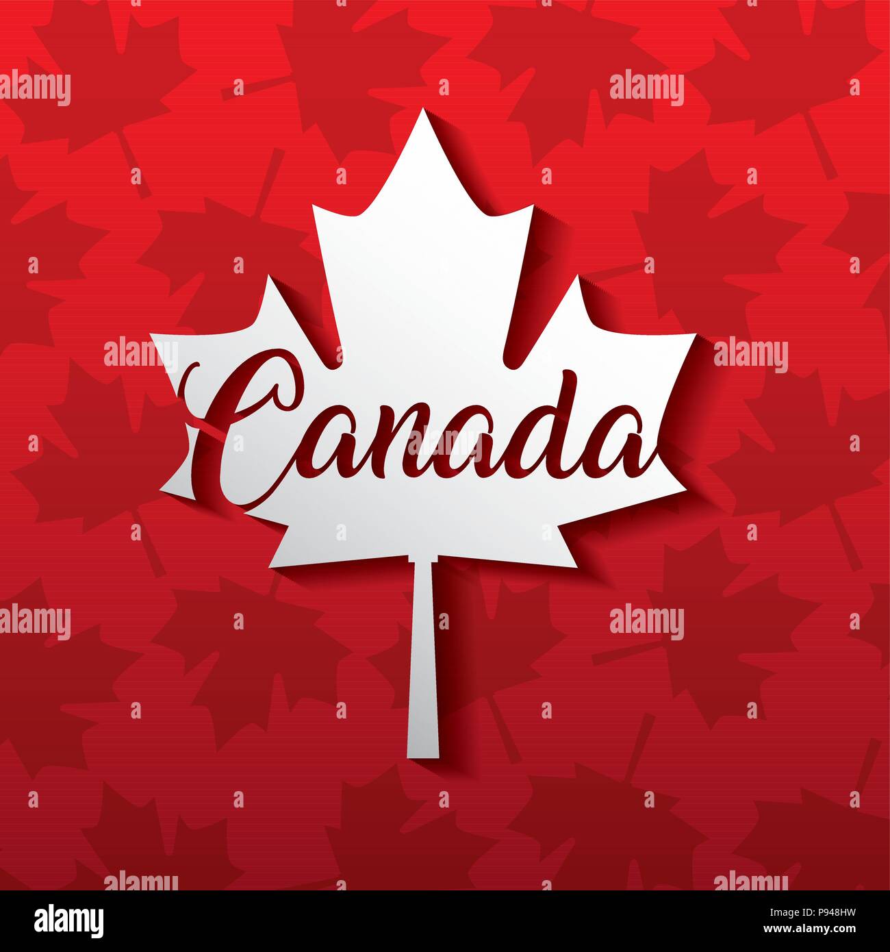 happy canada day card red leave maples background vector illustration ...