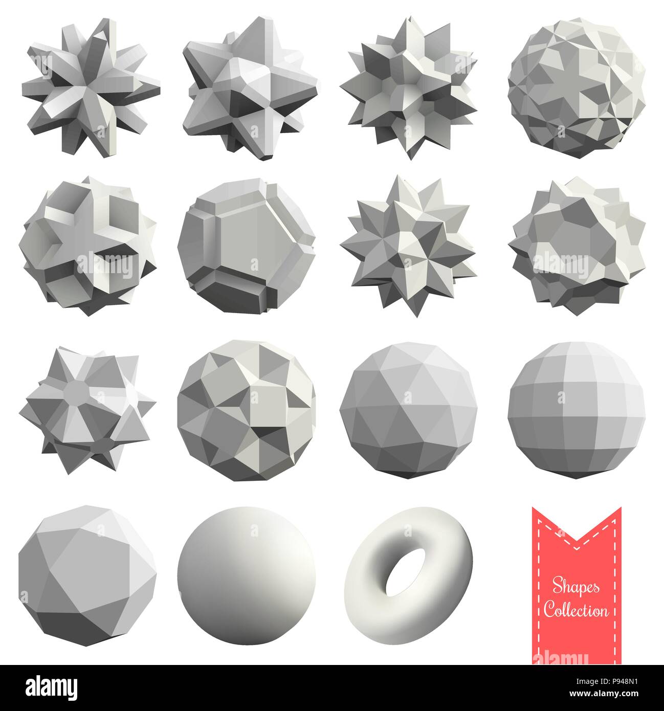 Collection of 15 3d geometric shapes Stock Vector Image & Art - Alamy