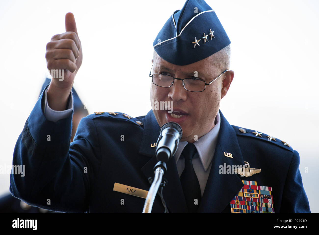 U.S. Air Force Lt. Gen. GI Tuck, 18th Air Force commander, Scott Air ...