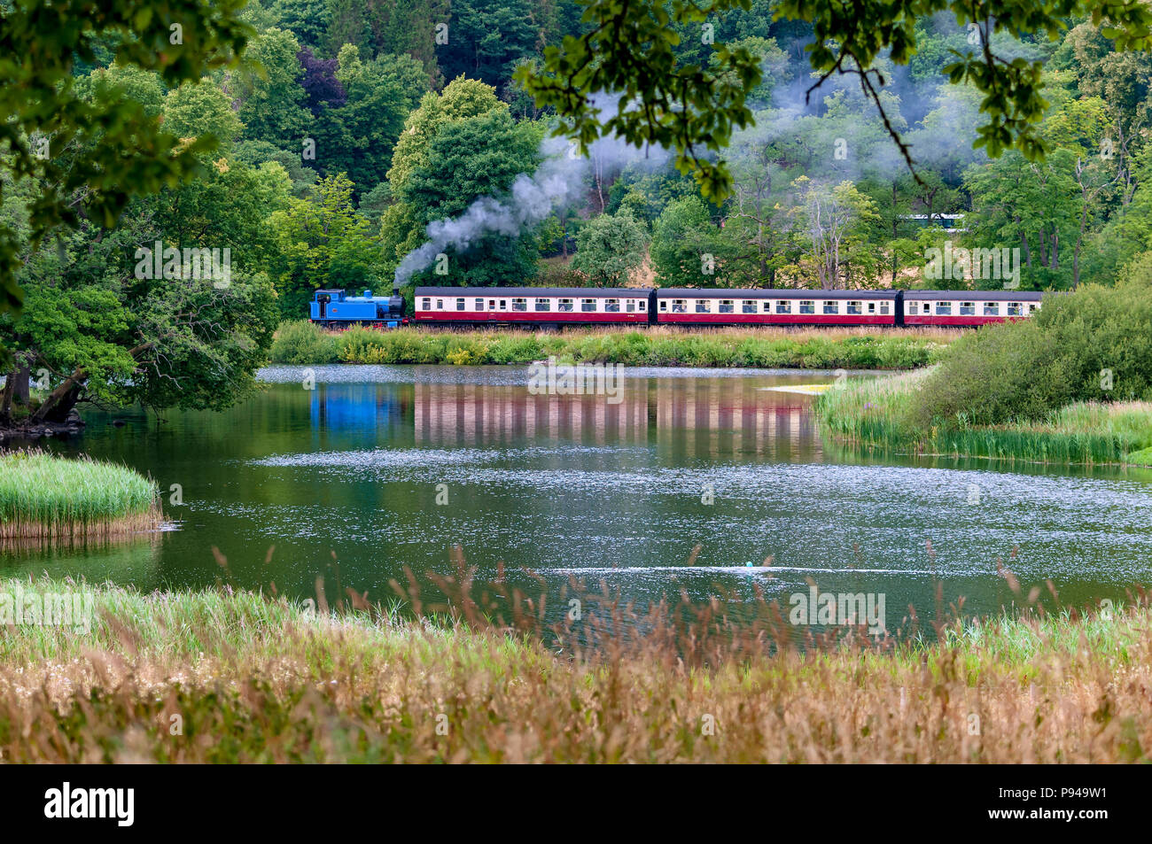Steam train of the lakeside and haverthwaite railway hi-res stock ...