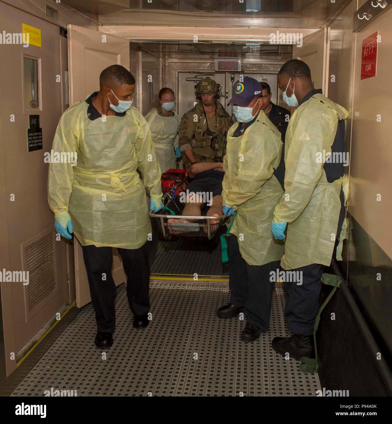 180711-N-NH199-0123 PACIFIC OCEAN (July 11, 2018) Sailors assigned to ...