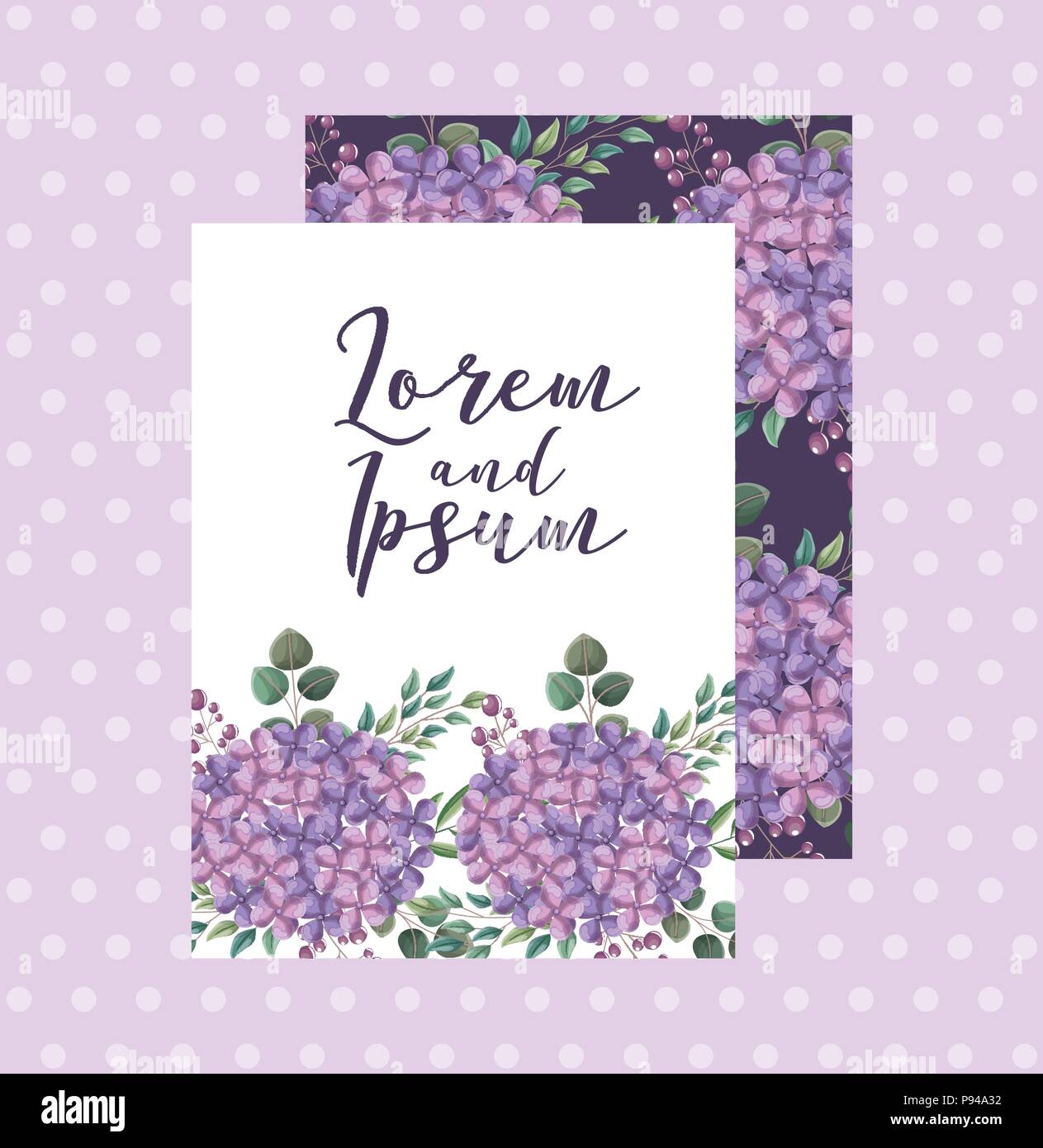 hydrangea flowers decoration floral wedding card greeting vector ...