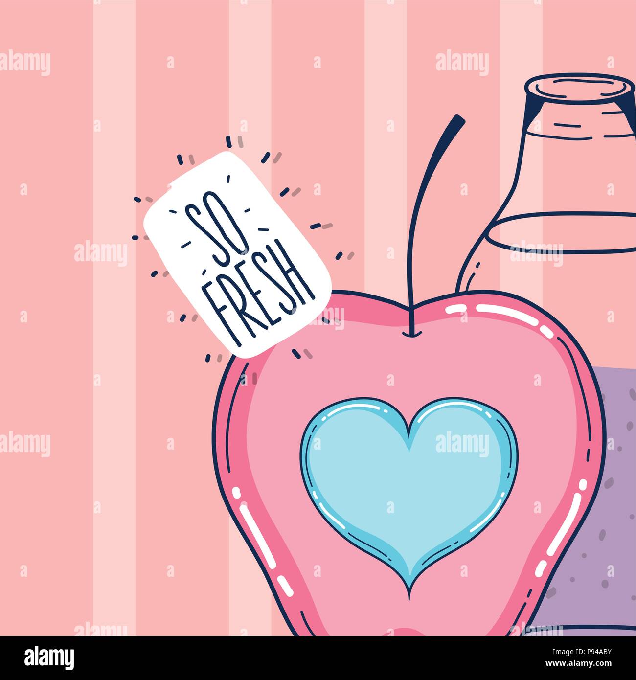 So fresh delicious juice mason jar cartoon vector illustration graphic ...