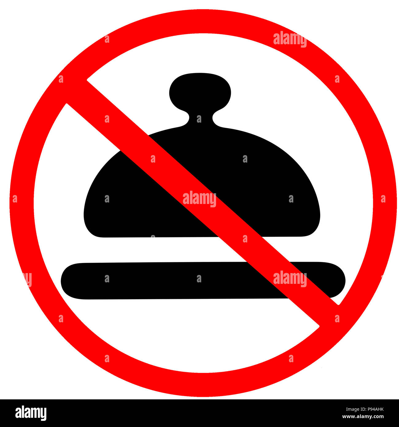 Special meal not allowed prohibition circular red road sign isolated on ...