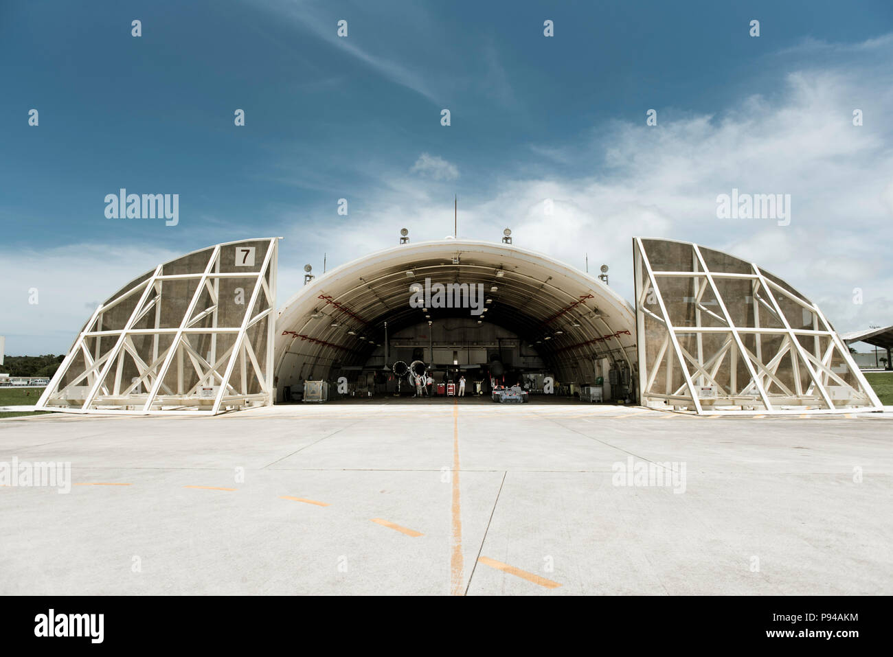 U.S. Air Force F-15 Eagles from the 67th Fighter Squadron are parked in ...