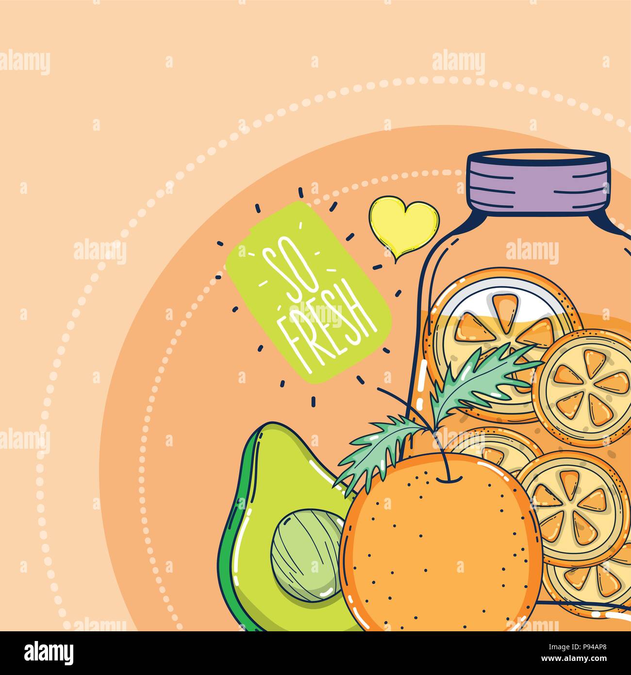 So fresh delicious juice mason jar cartoon vector illustration graphic ...