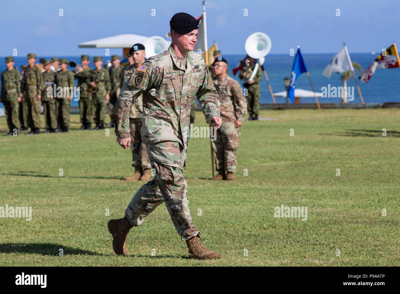 TORII STATION, OKINAWA, Japan – Maj. Travis J. Bassett marches during ...