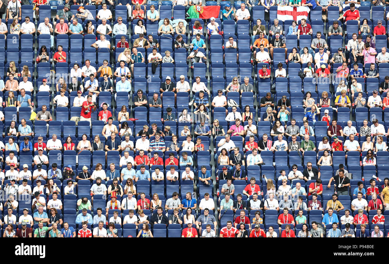 Empty seats inside the stadium during the FIFA World Cup third place ...