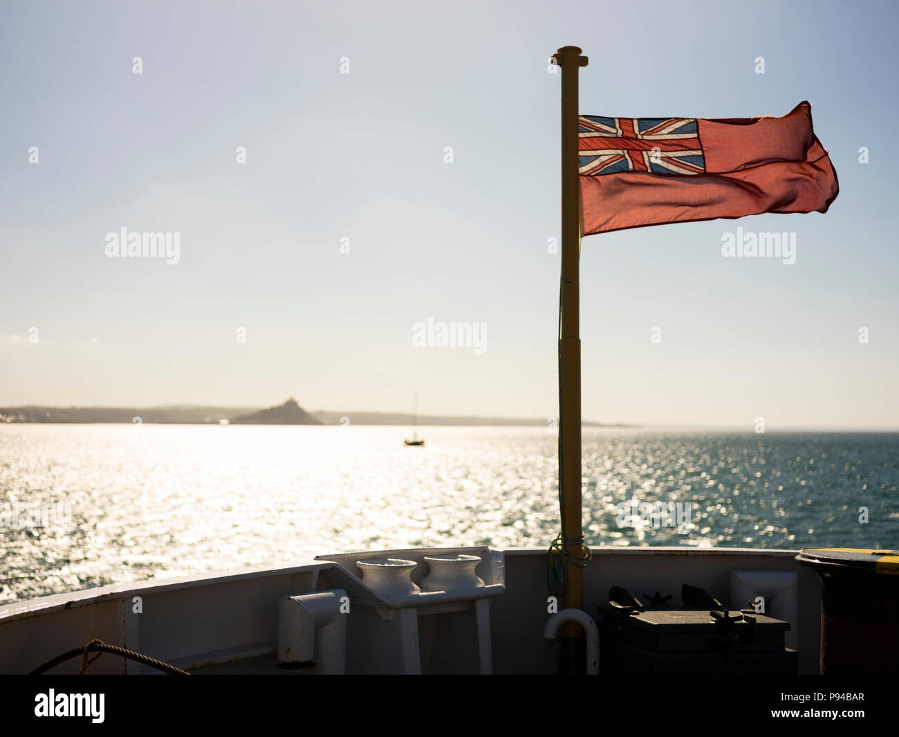 British sailing flag on the Scillonian 2 Stock Photo - Alamy