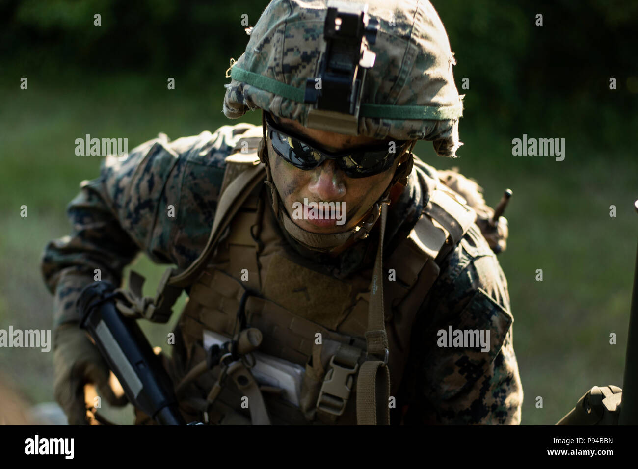 U.S. Marine Corps Pfc. Nathan Handrich, an automatic rifleman with ...