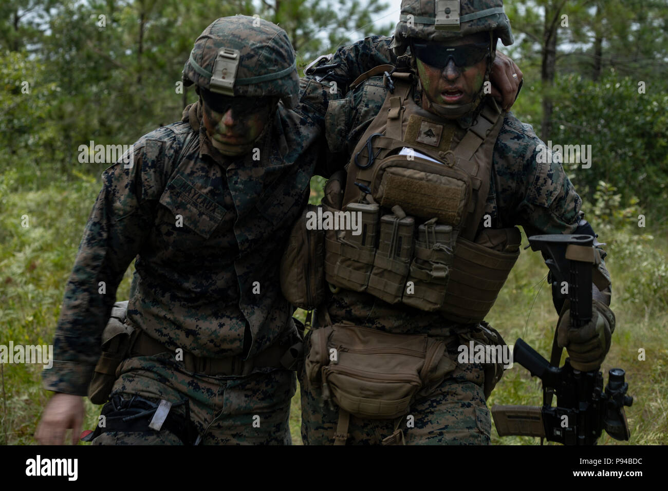 A U.S. Marine with Battalion Landing Team, 1st Battalion, 2nd Marines ...