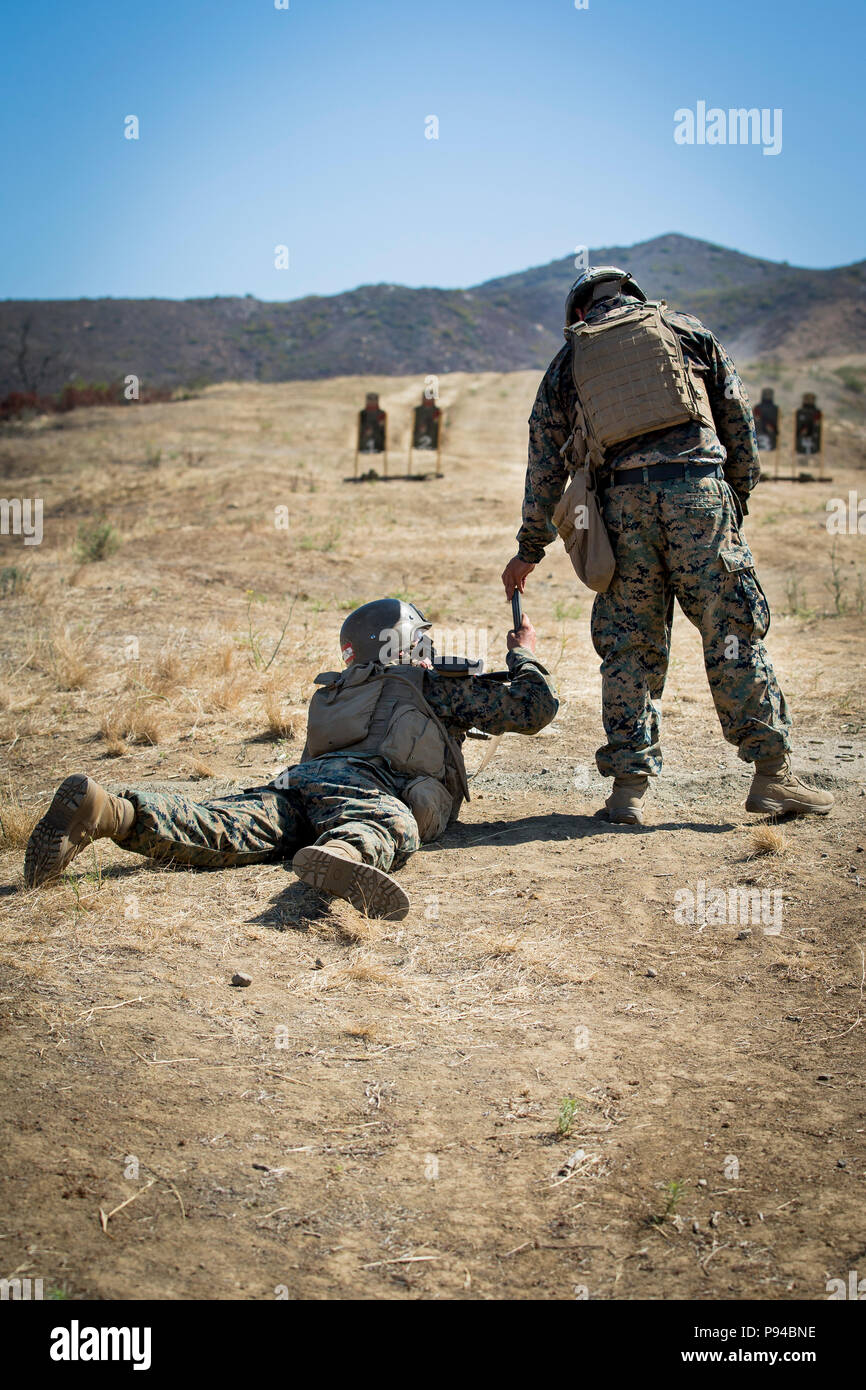 U.S. Marine Corps Pfc. Tristan Headrick, student, 2nd platoon, Hotel ...