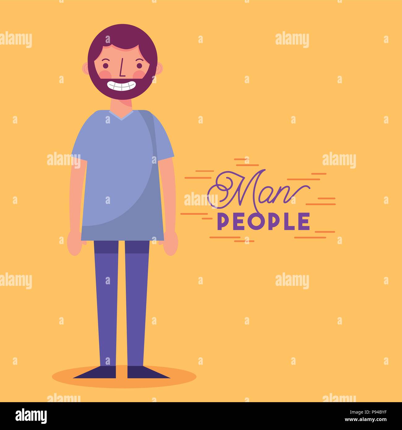 people man character standing smiling vector illustration Stock Vector ...