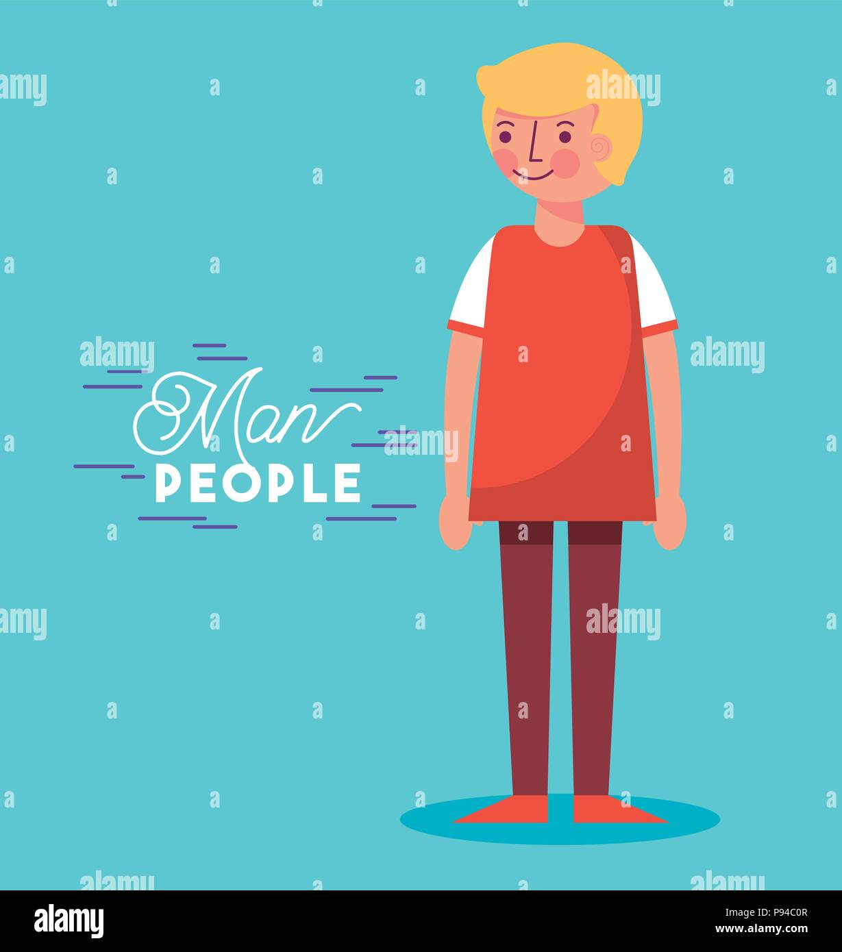 people man character smiling sign vector illustration Stock Vector ...