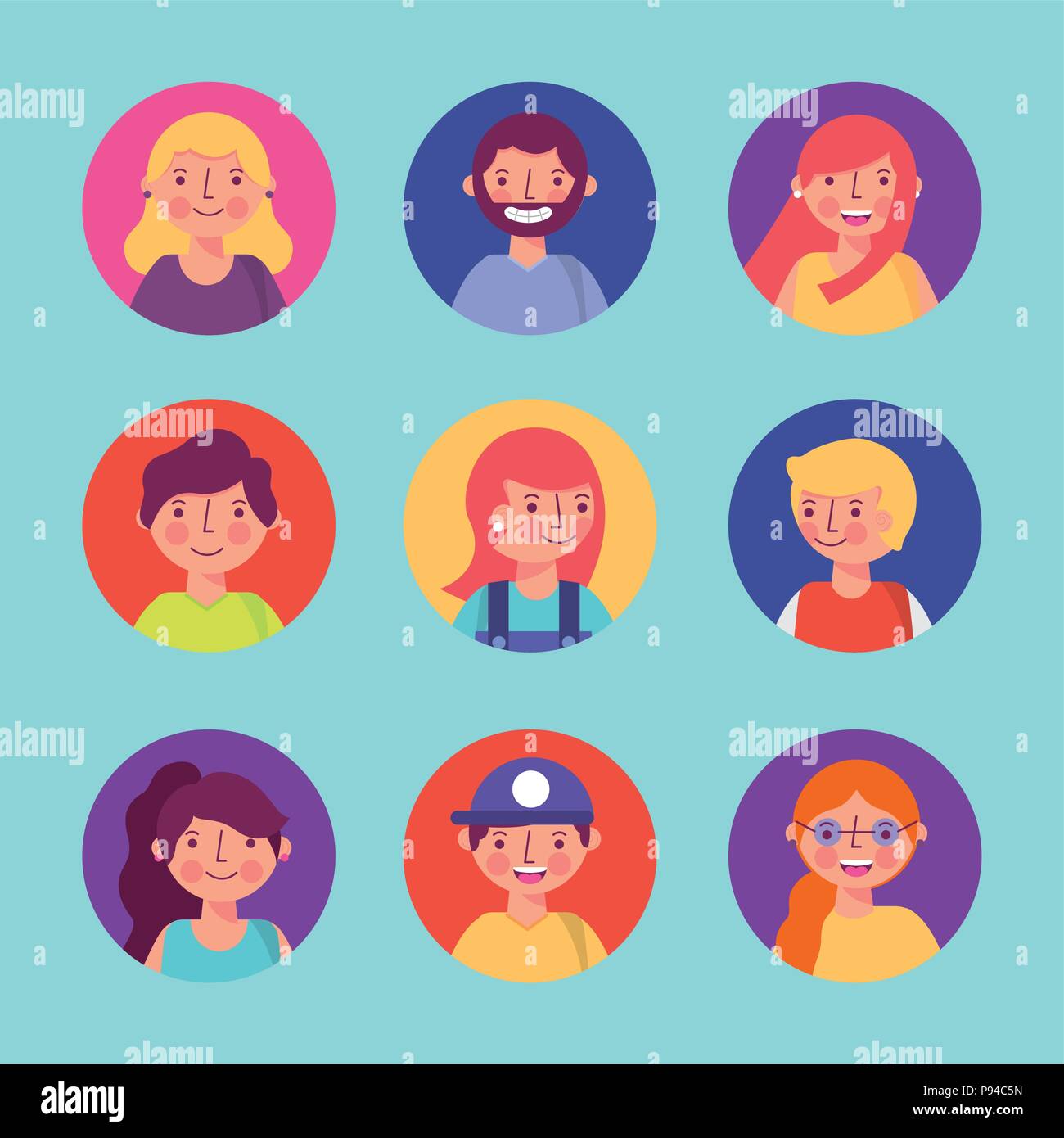 Woman faces smiling Stock Vector Images - Alamy