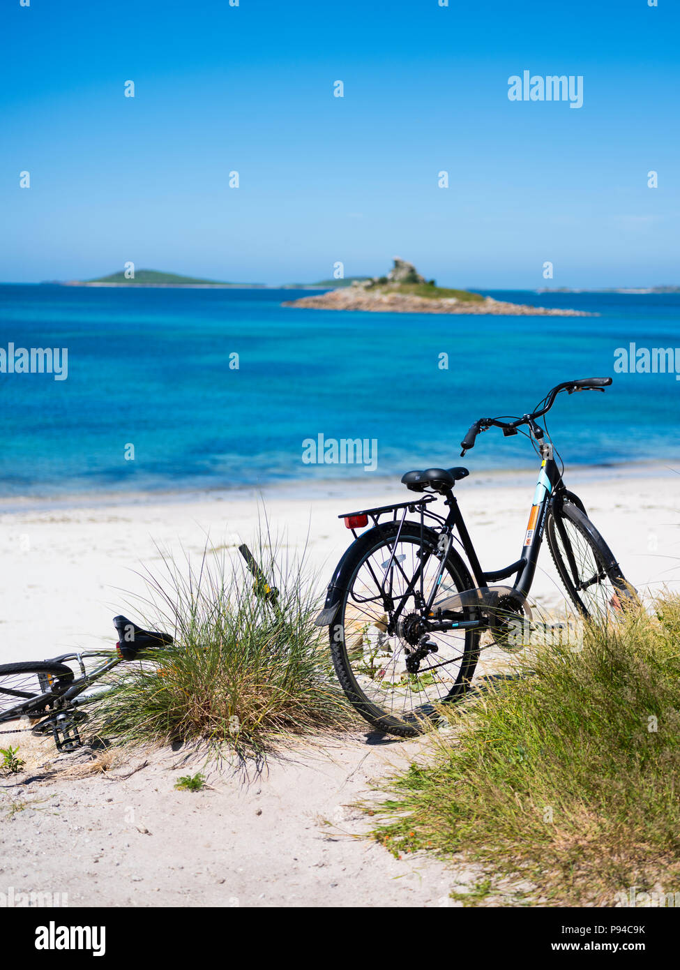Bicycles on St Mary's, Isles of Scilly Stock Photo - Alamy