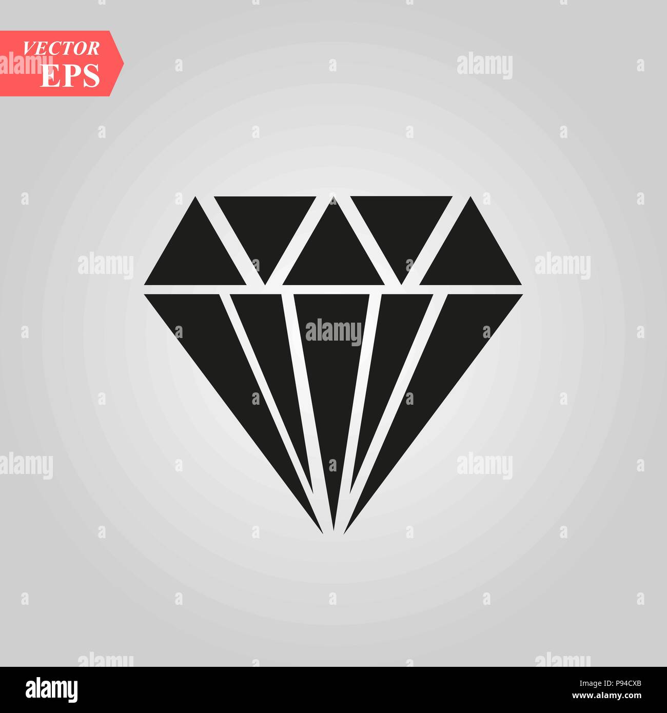 Diamond Icon Vector. Simple flat symbol. Perfect Black pictogram ...