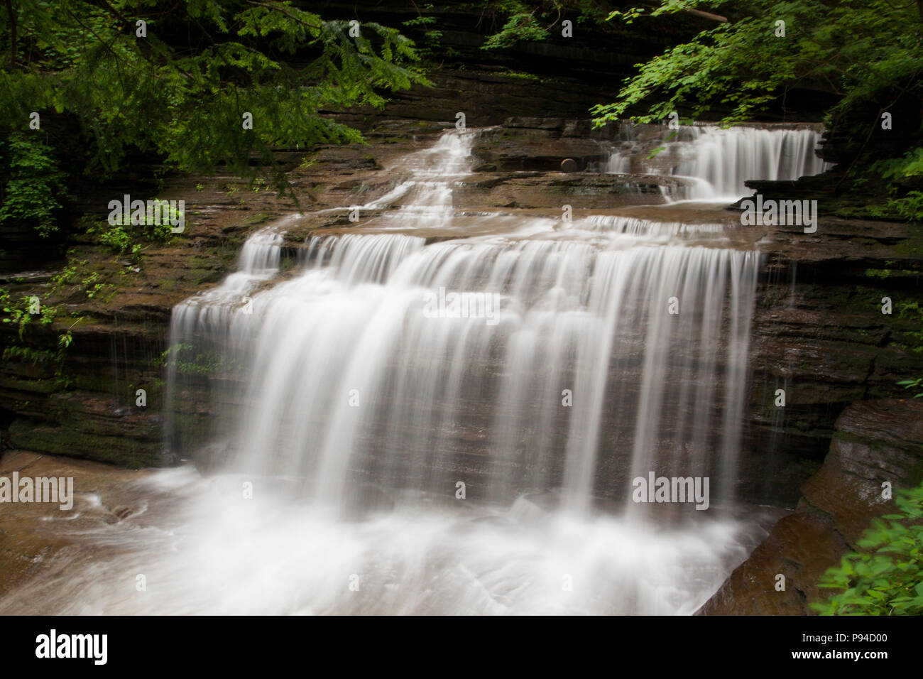 Waterfall in Butterfmilk Falls State Park, New York Stock Photo - Alamy