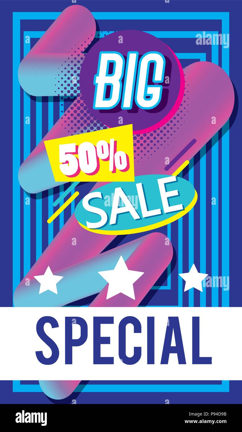 Big sale promotion template colorful fluid concept vector illustration ...