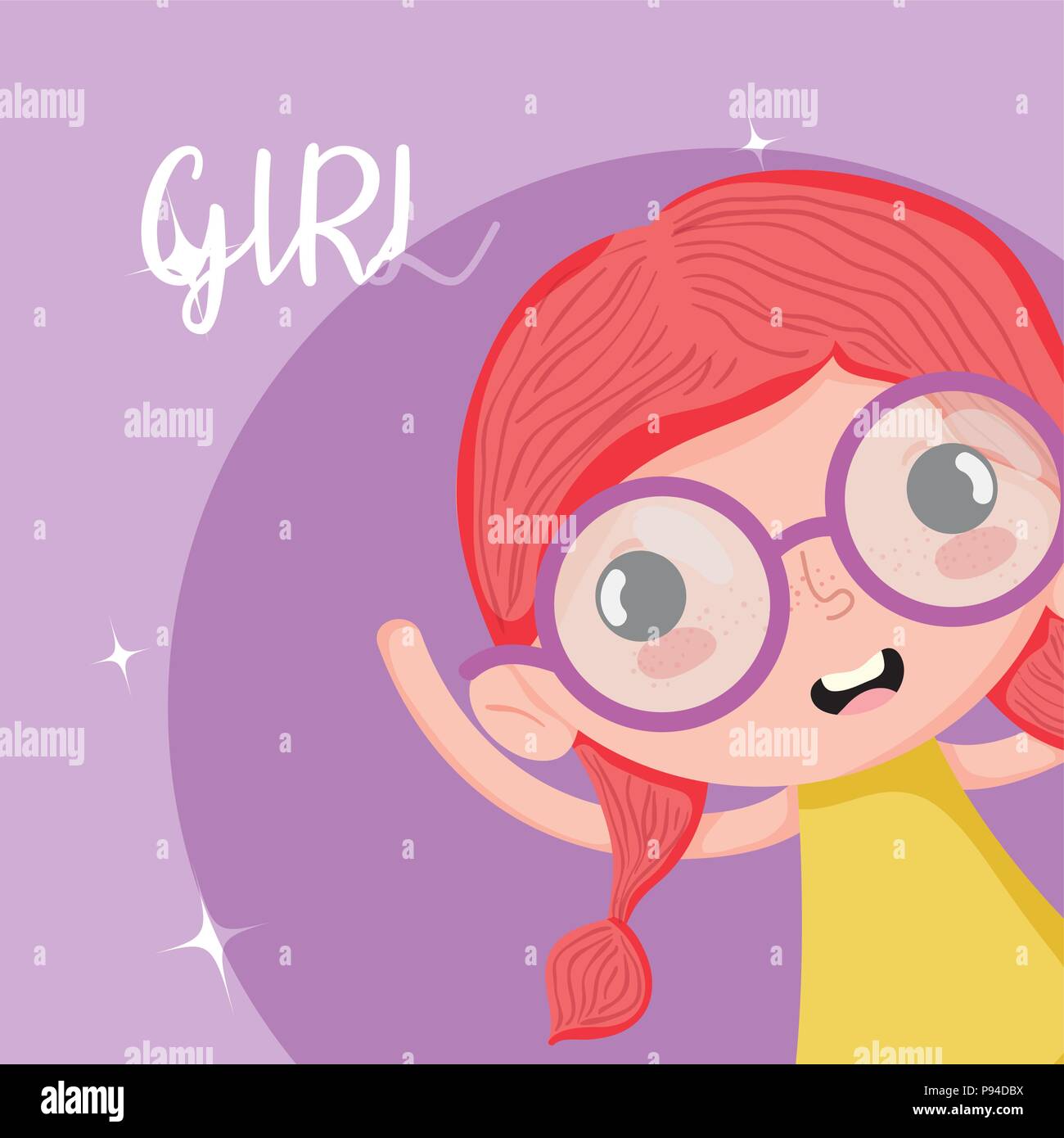 Beautiful and funny girl cartoon vector illustration graphic design ...