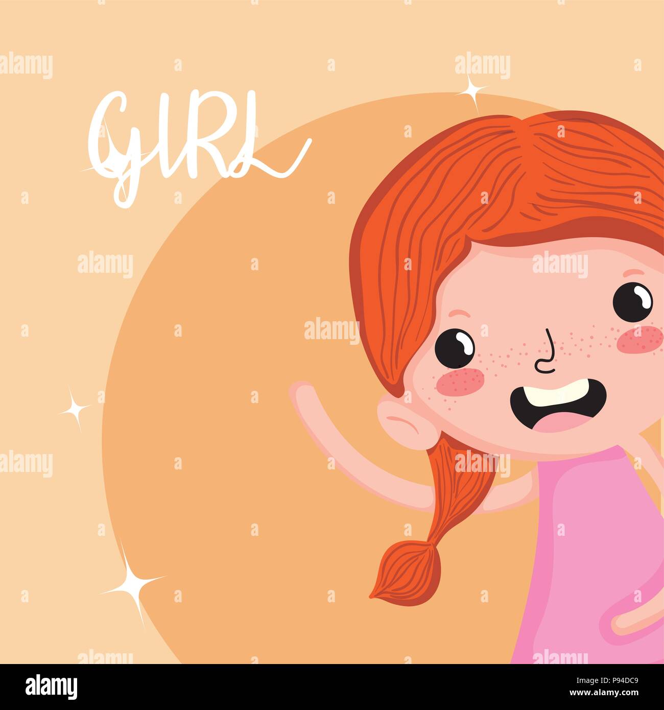 Beautiful and funny girl cartoon vector illustration graphic design ...