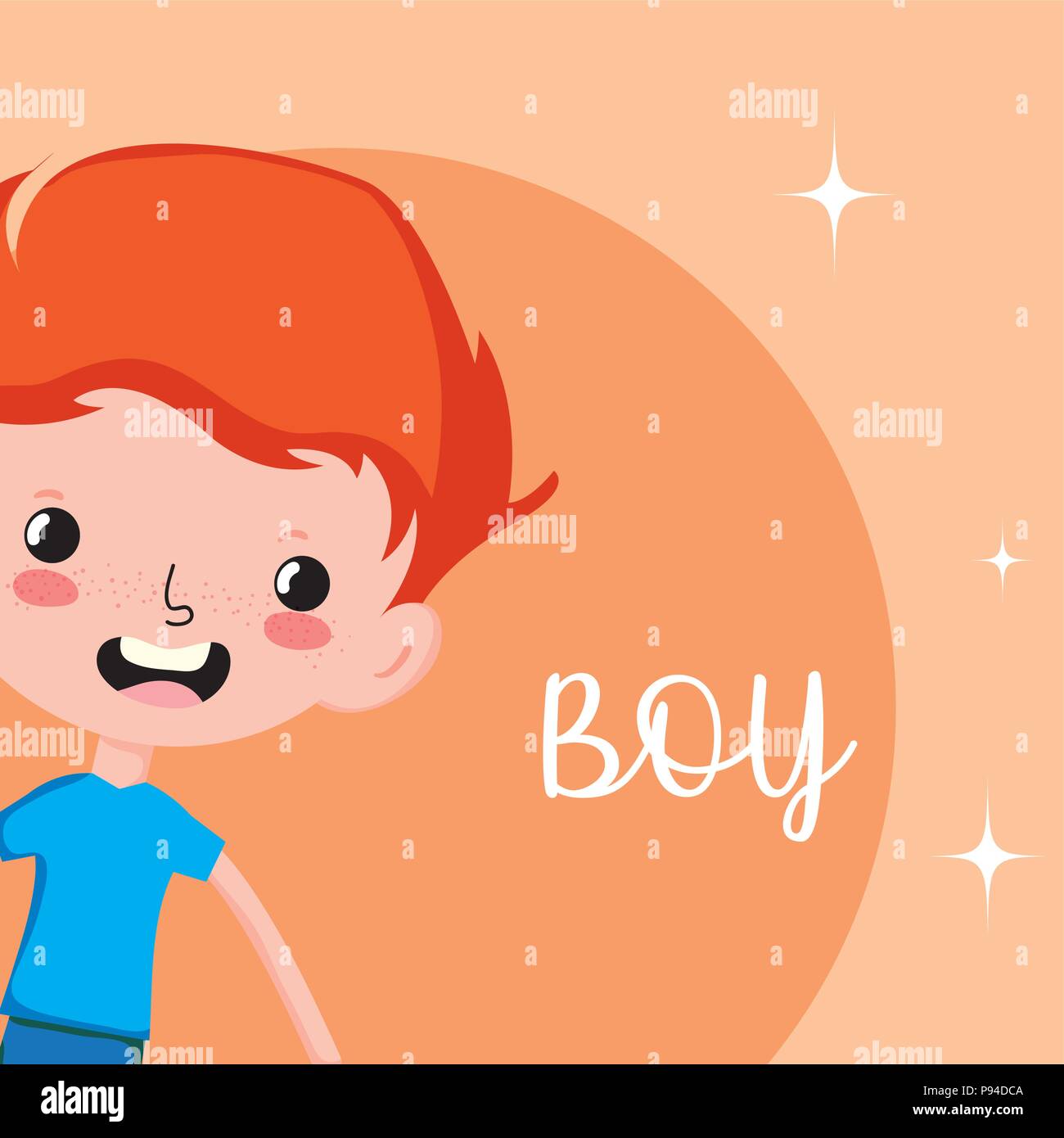 Cute and funny boy smiling cartoon vector illustration graphic design ...