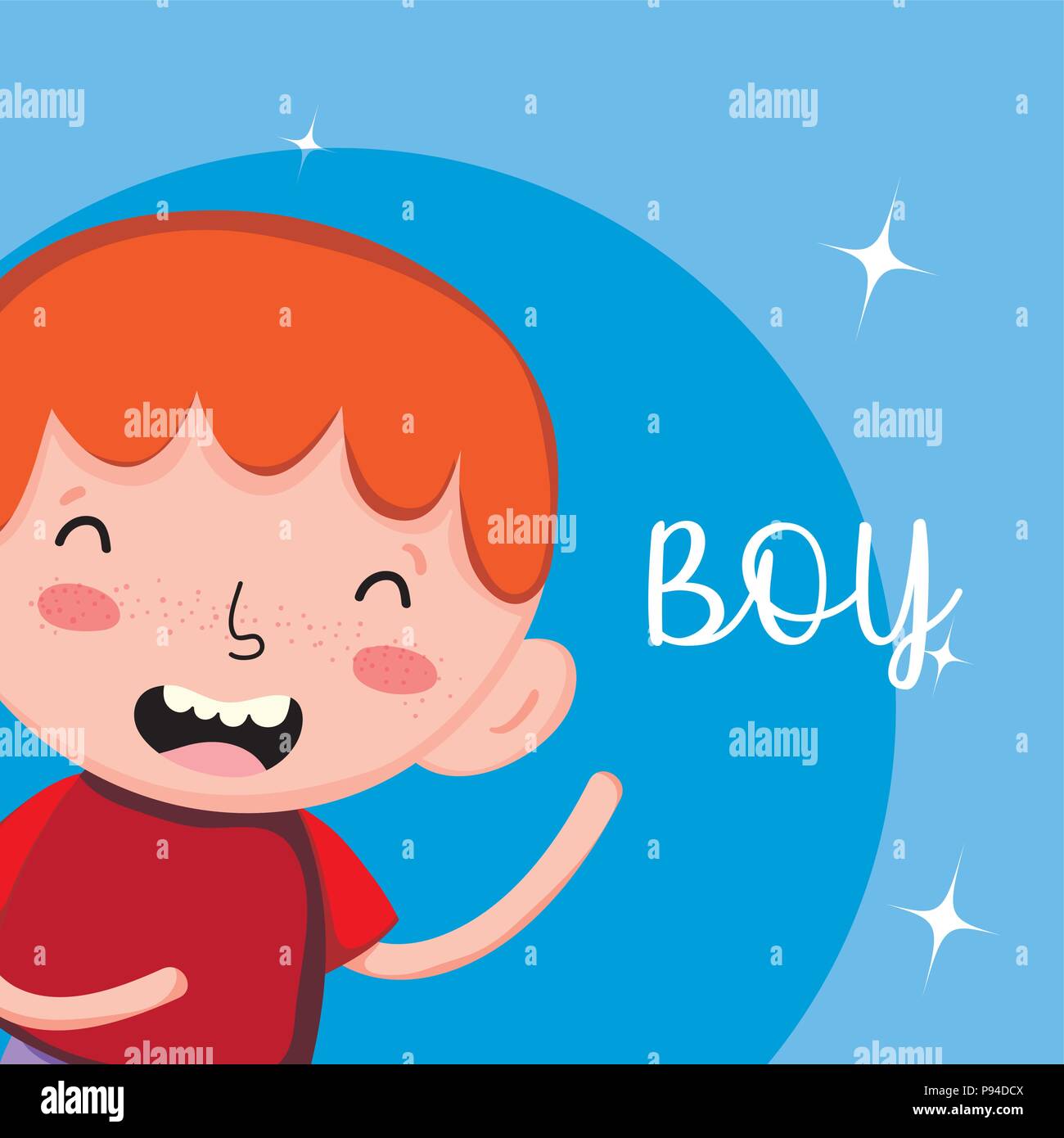 Cute and funny boy smiling cartoon vector illustration graphic design ...