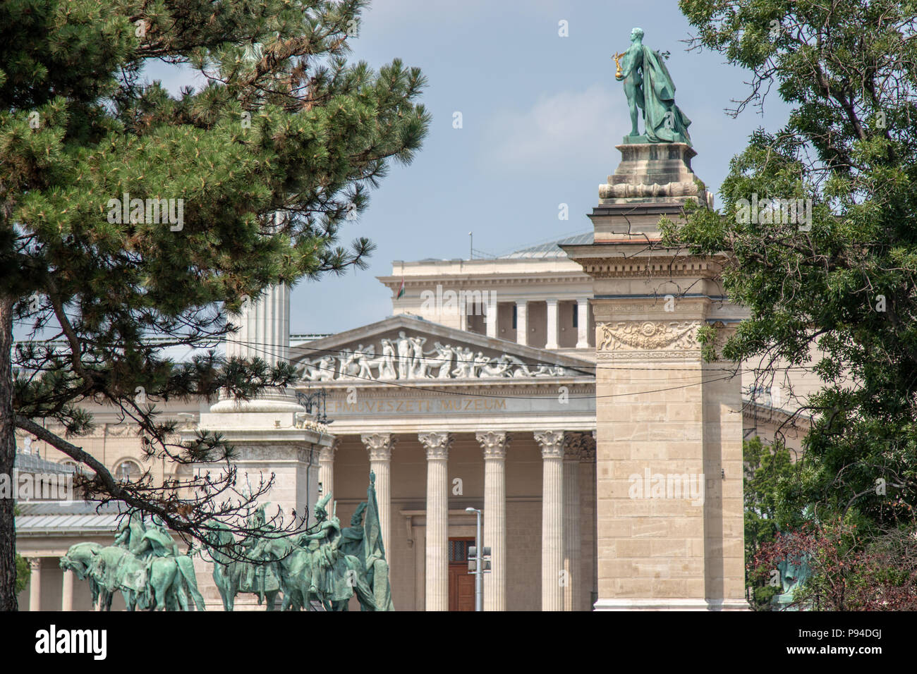 The Millennium Monument and the Museum of Fine Arts in Heroes Square ...