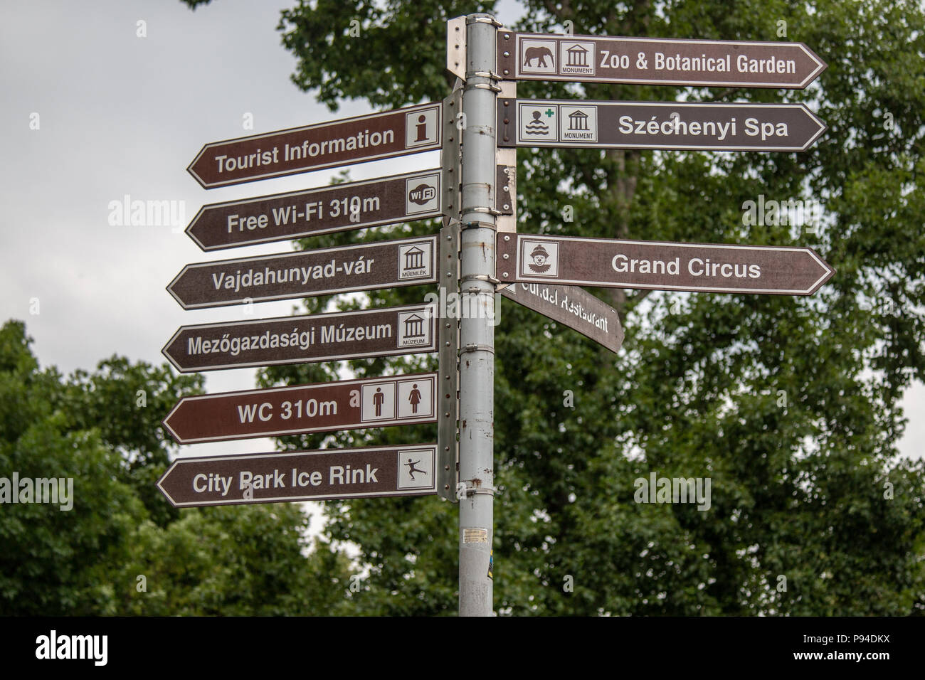 Direction signs in city park hi-res stock photography and images - Alamy
