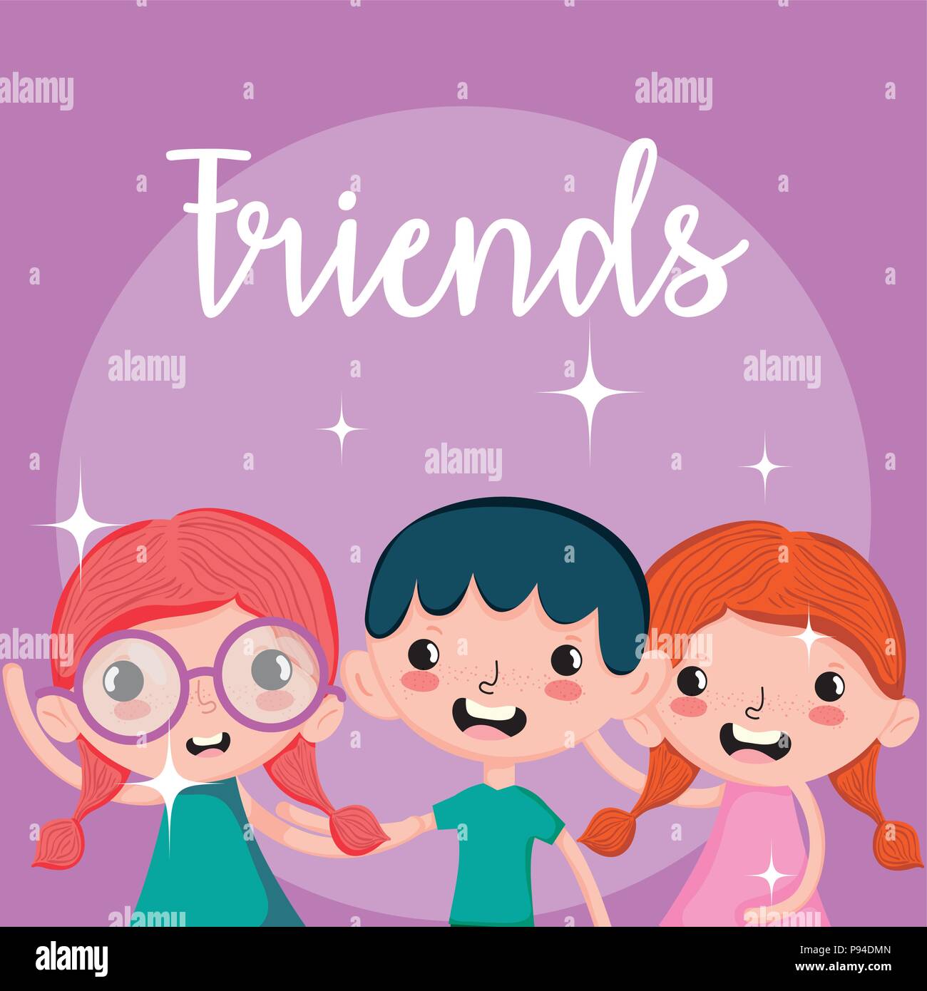My friends cute cartoons vector illustration graphic design Stock ...